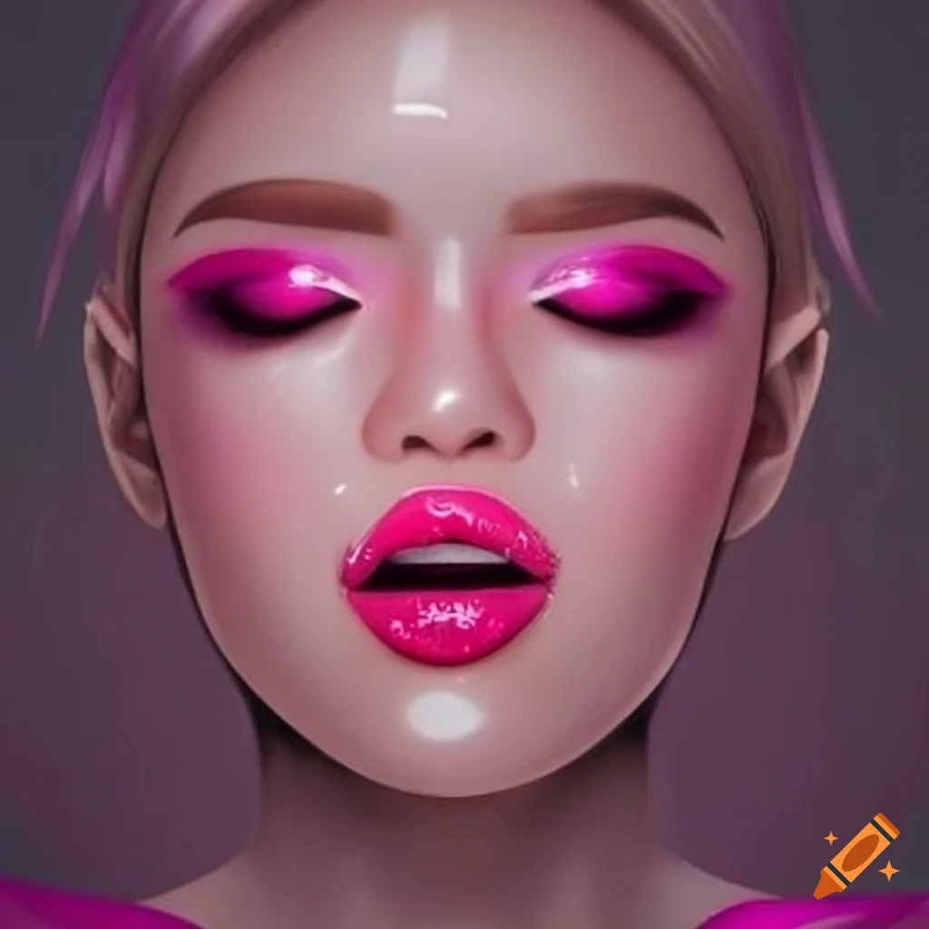 Close up Of Pink Lip Gloss On Lips close-up-of-pink-lip-gloss-on-lips