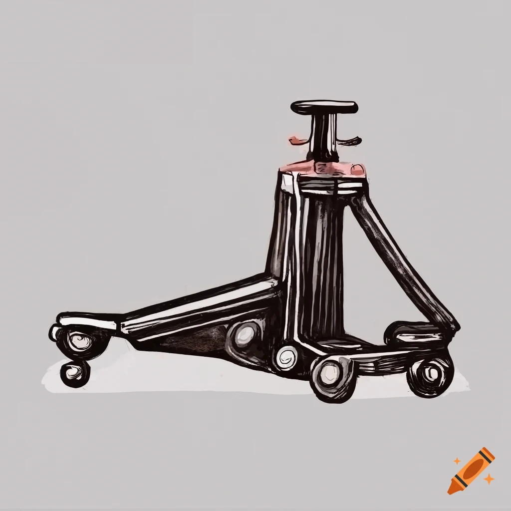 Watercolor illustration of a vehicle jack