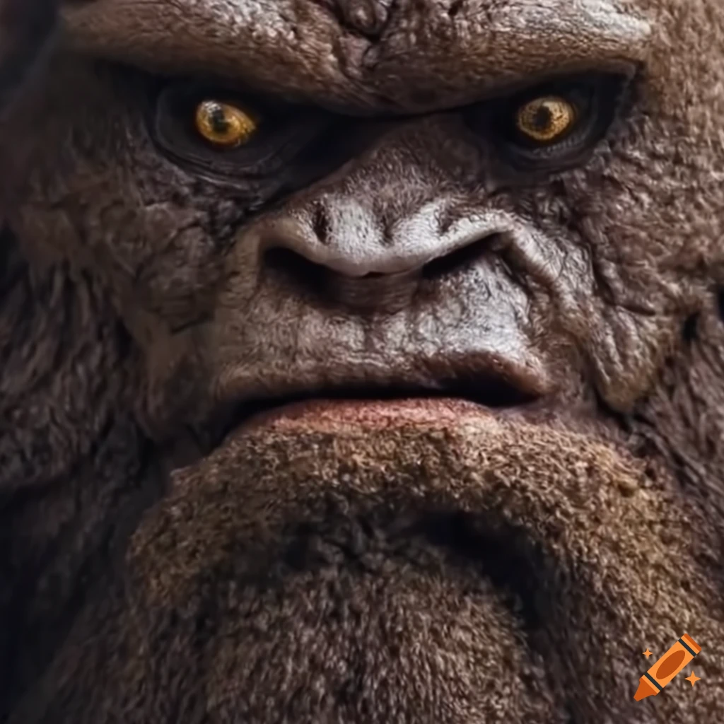 Humorous illustration of a flexing sasquatch on Craiyon