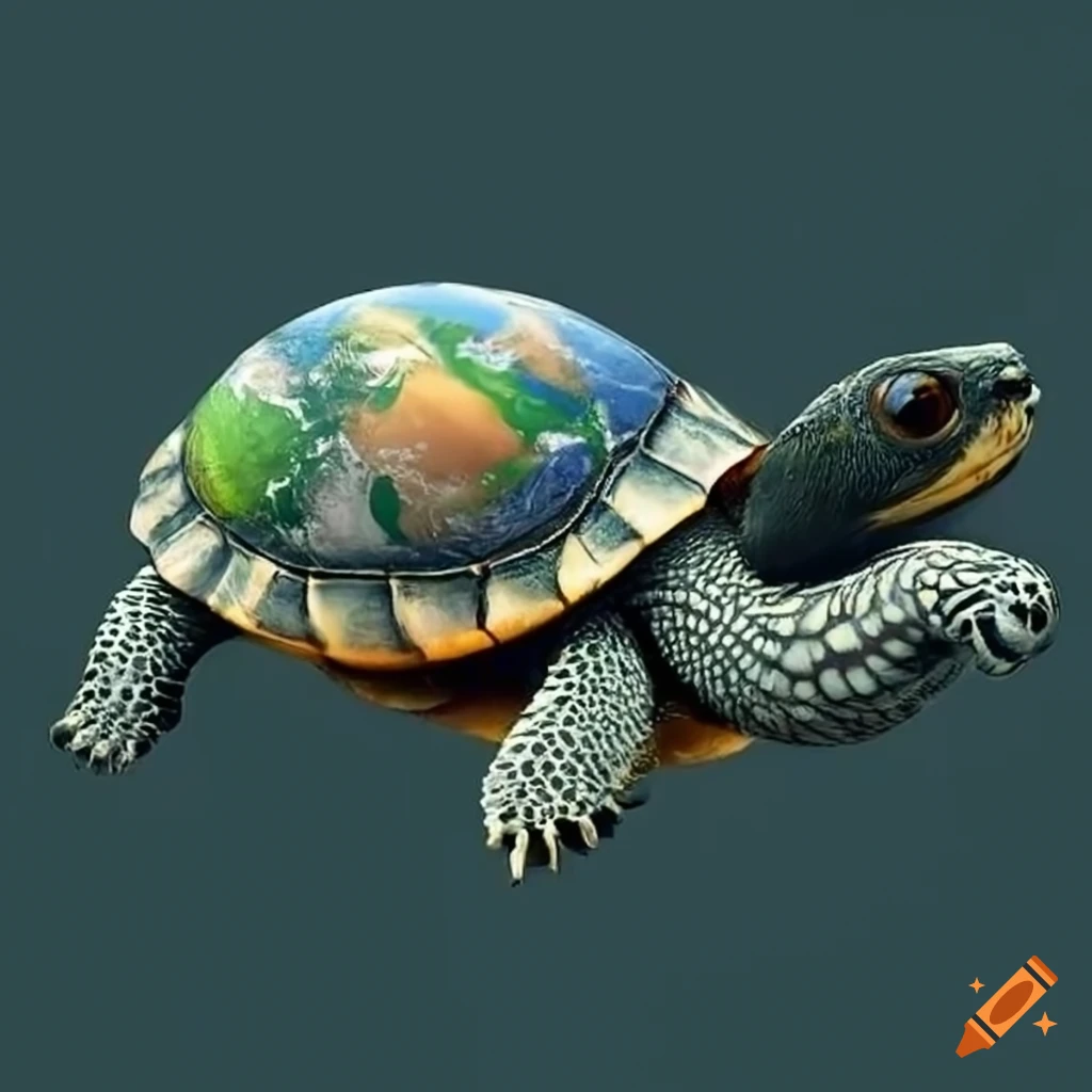 Image of a turtle carrying the earth on its back on Craiyon