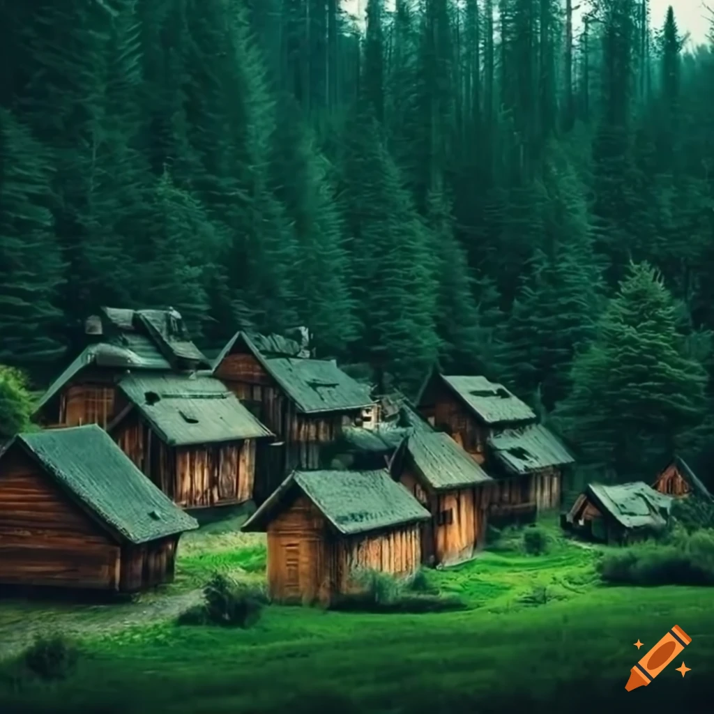 Treehouses in a forest cityscape on Craiyon