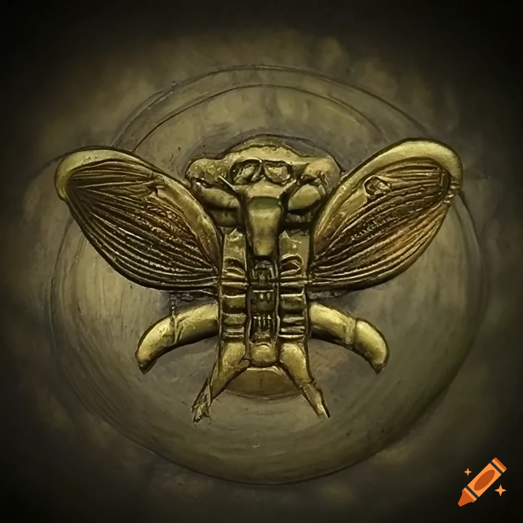 Artwork of an ancient Egyptian winged scarab on Craiyon