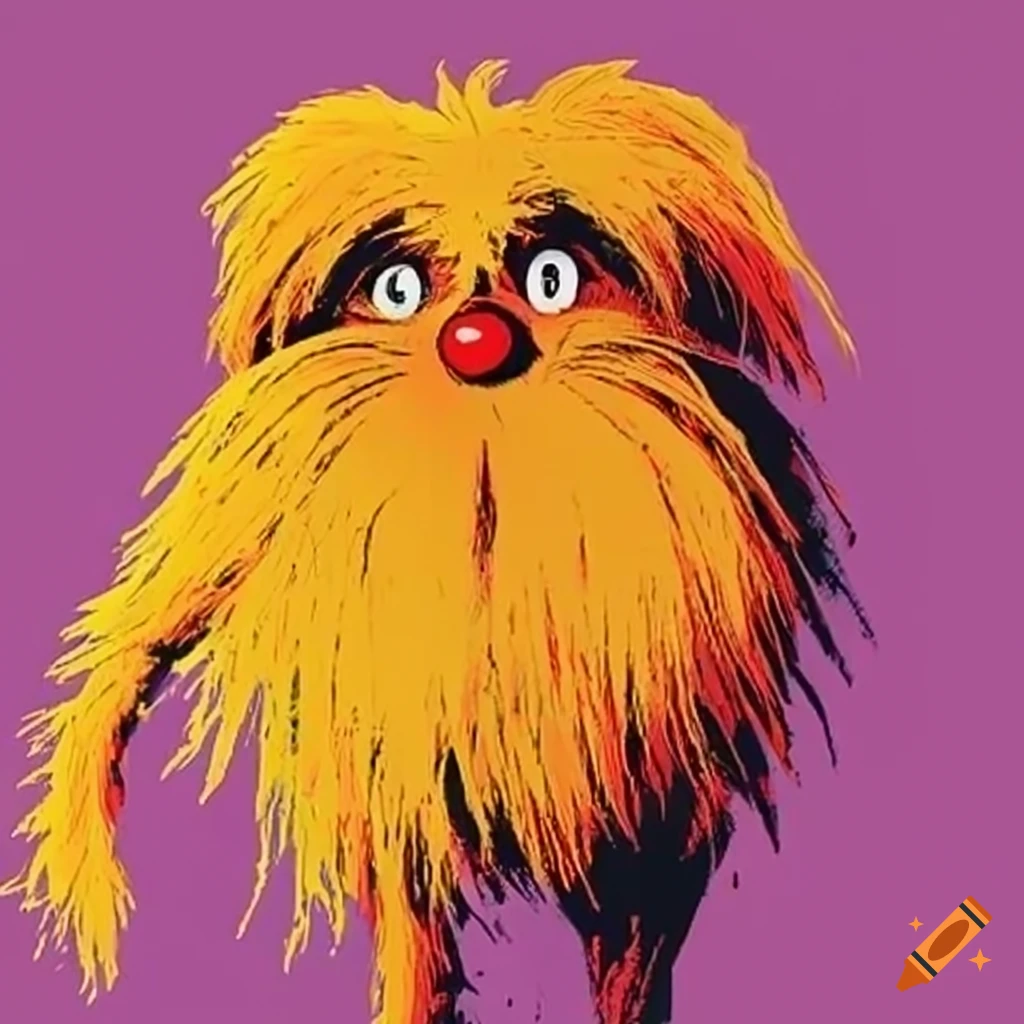 Pop art of the lorax in andy warhol style on Craiyon