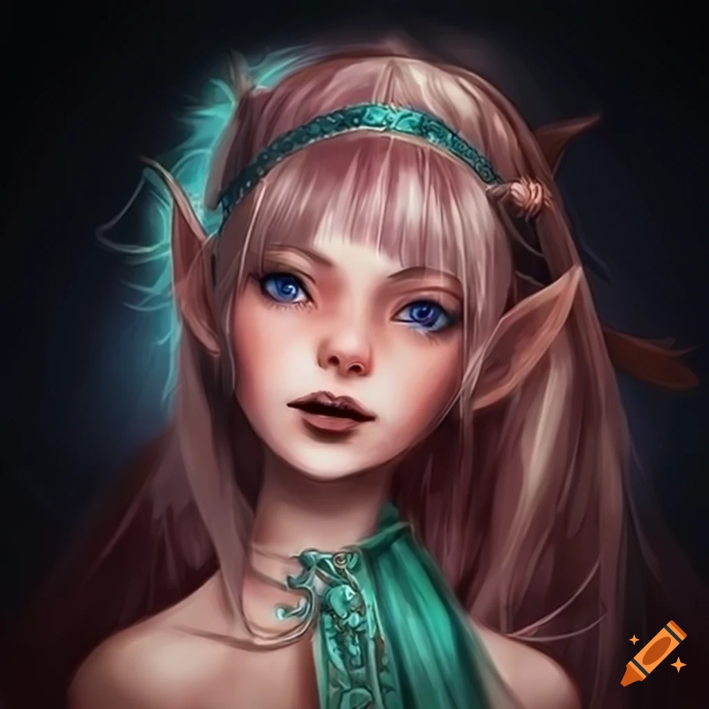 Digital artwork of a fantasy elf girl named lelia