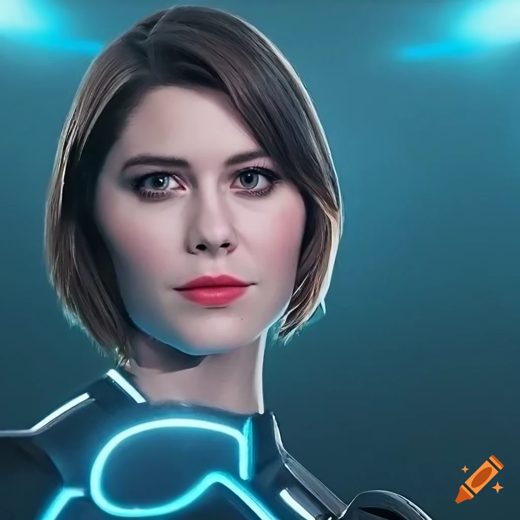 Cosplay of mary elizabeth winstead in tron legacy on Craiyon
