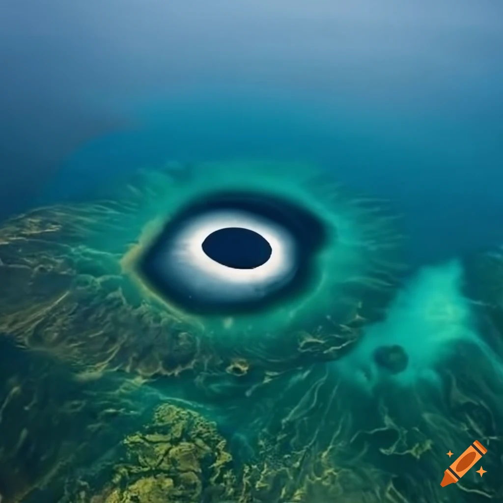 Unusual lake in the shape of an eye