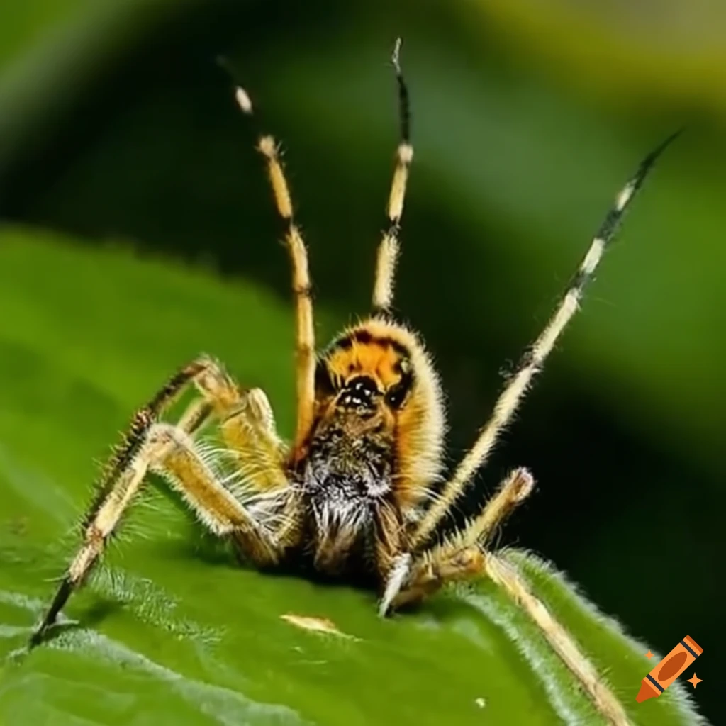 Illustration of a spider-tiger hybrid creature on Craiyon