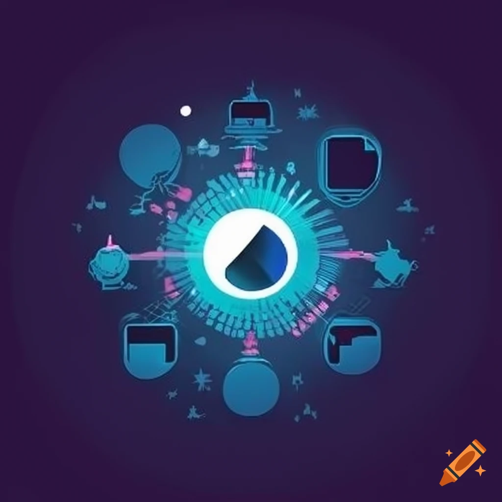 Logo with interconnected lines representing an it team on Craiyon