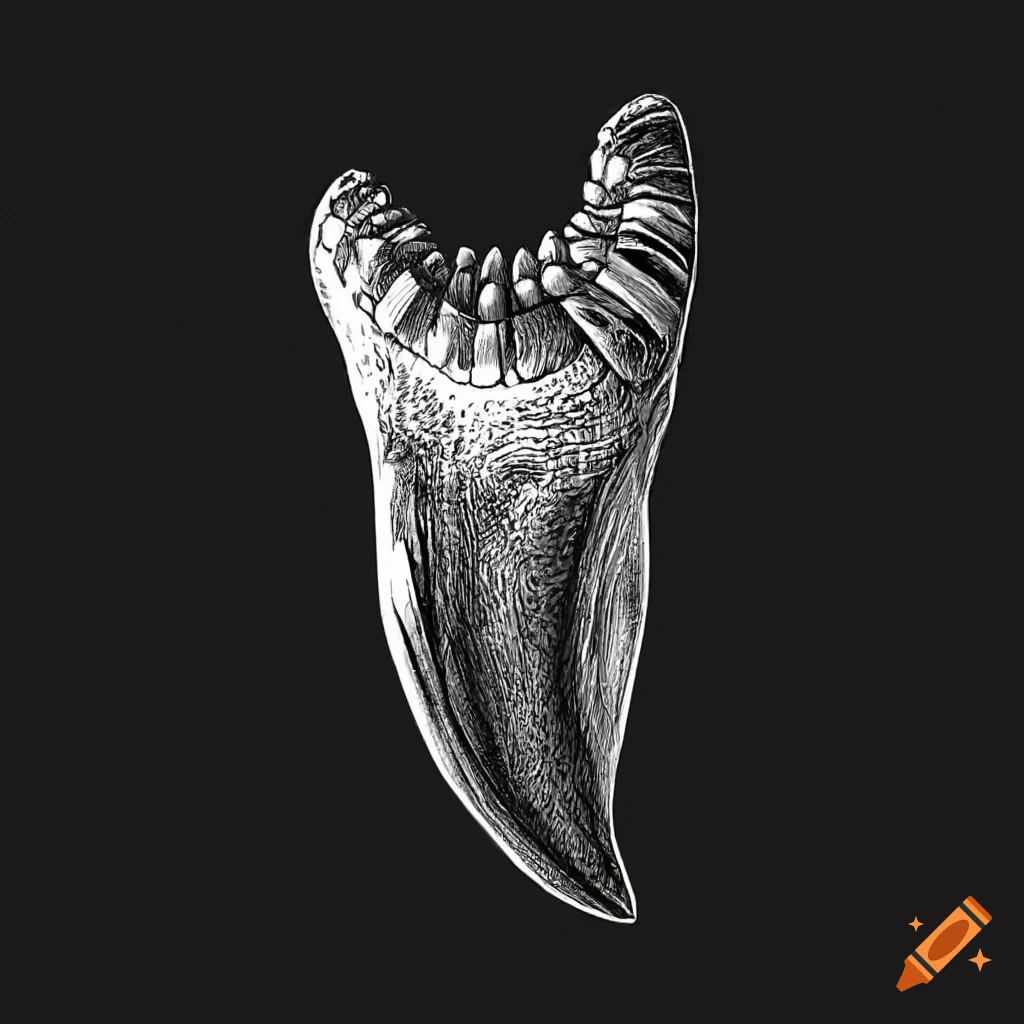 2d art of a dinosaur tooth