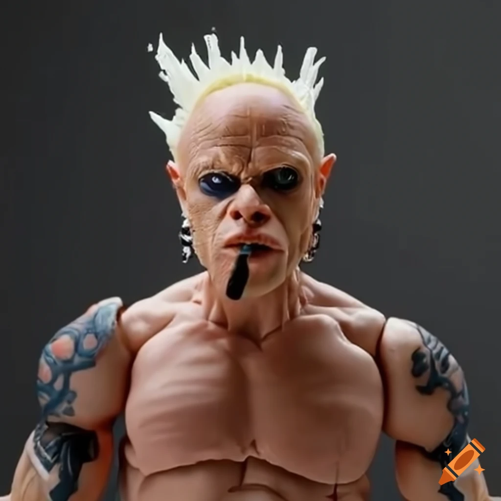 Sculpted muscles of a legendary lead guitarist on Craiyon