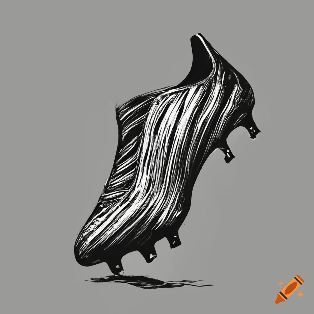 Drawing of football boot