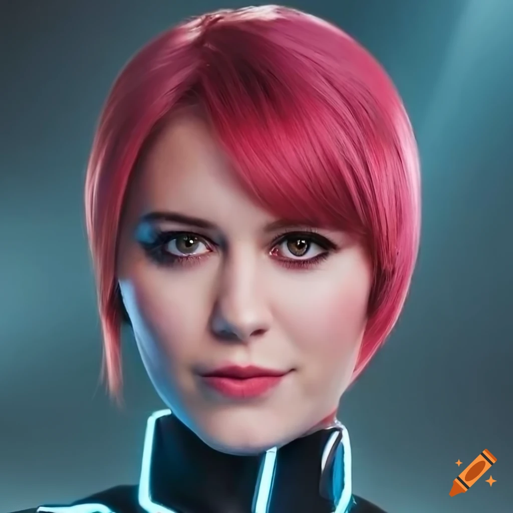 Cosplay of Mary Elizabeth Winstead as Tron Legacy character on Craiyon