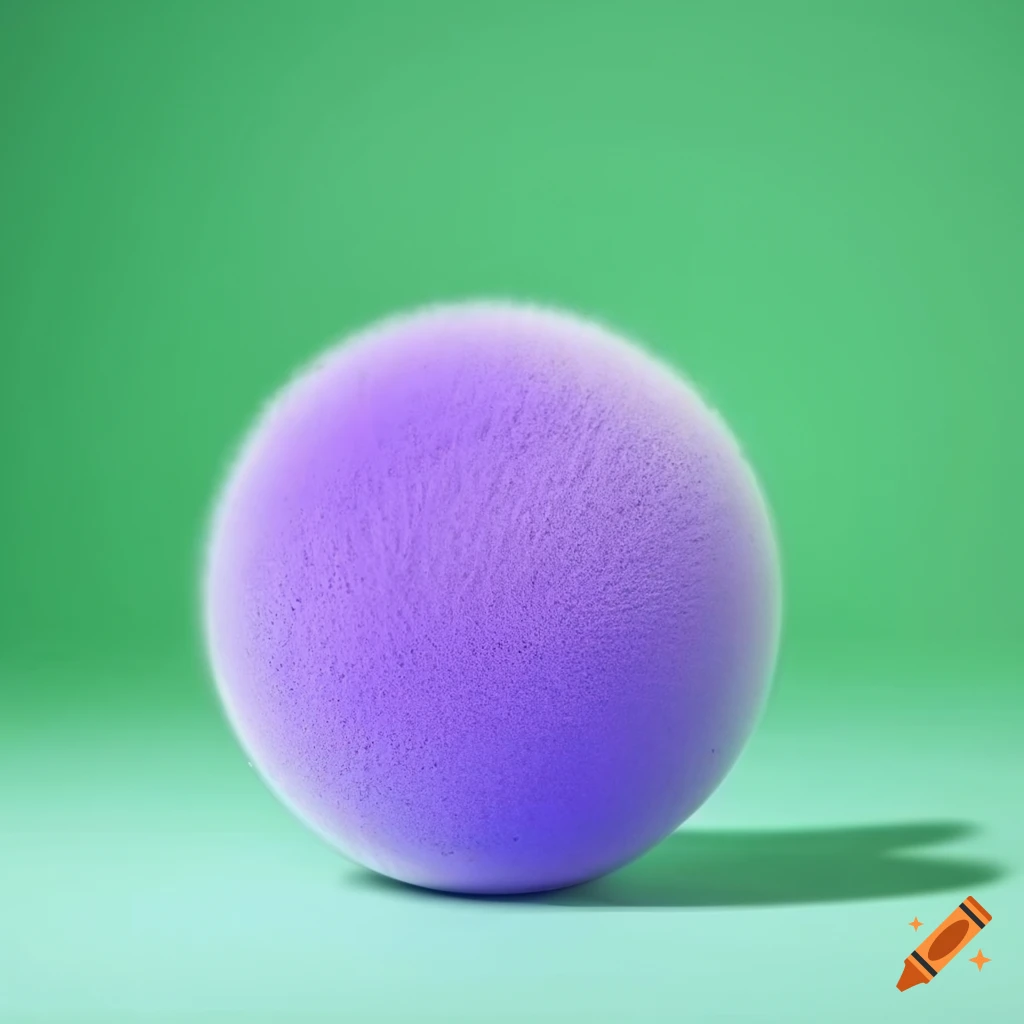 Purple round 3d ball with a matte finish on Craiyon