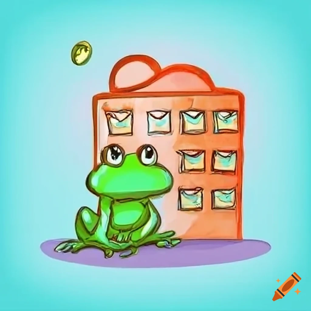 Adorable frog building a hotel on Craiyon