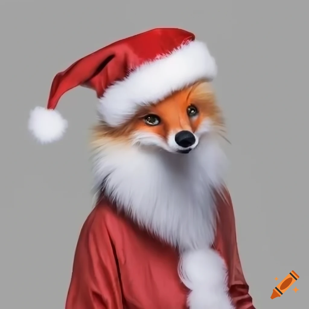 Santa fox with transparent background on Craiyon