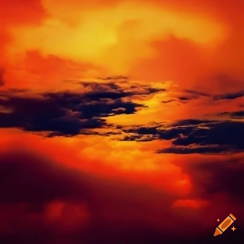 Post-apocalyptic windows xp bliss wallpaper with fiery clouds and smoky ...