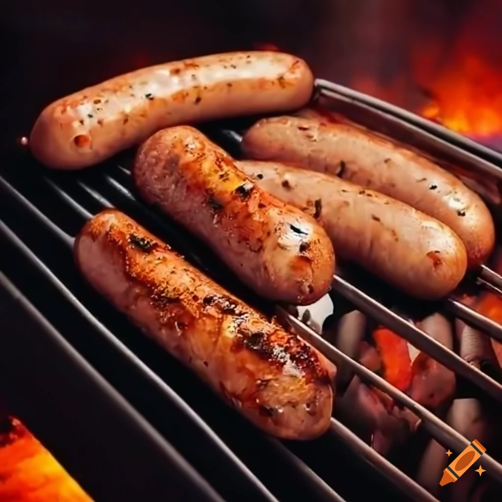 Delicious sausage barbecue on Craiyon