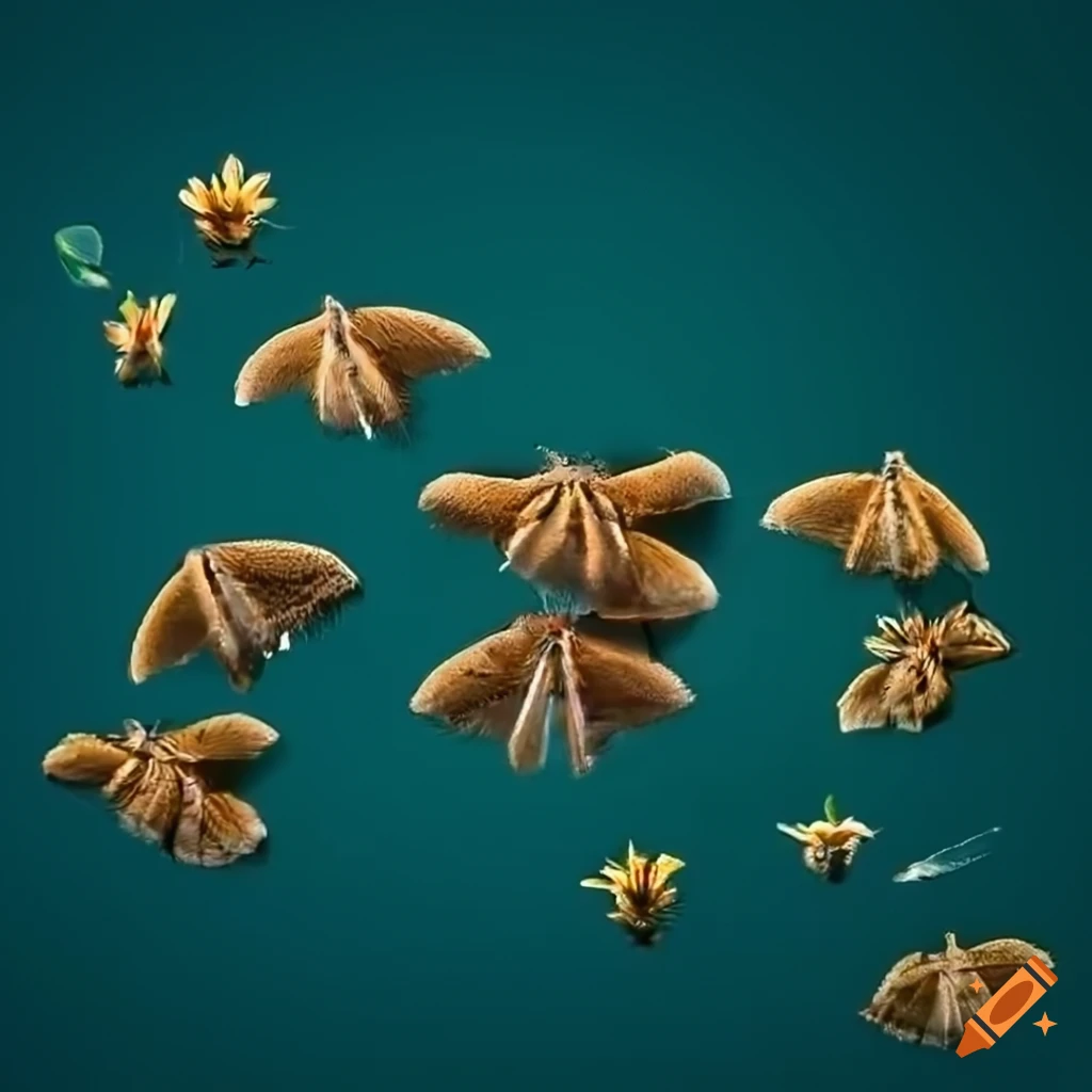 Close-up of a group of moths