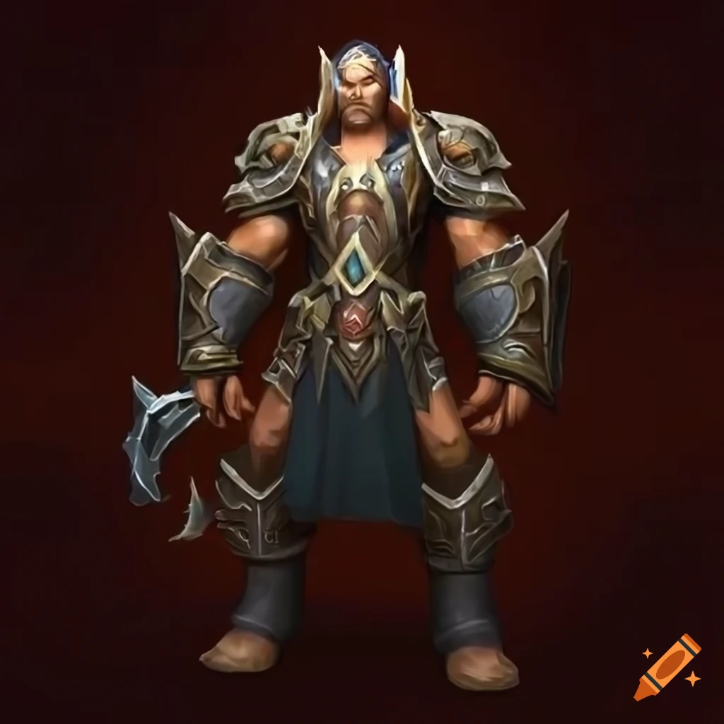 Male archer warrior in warcraft armor