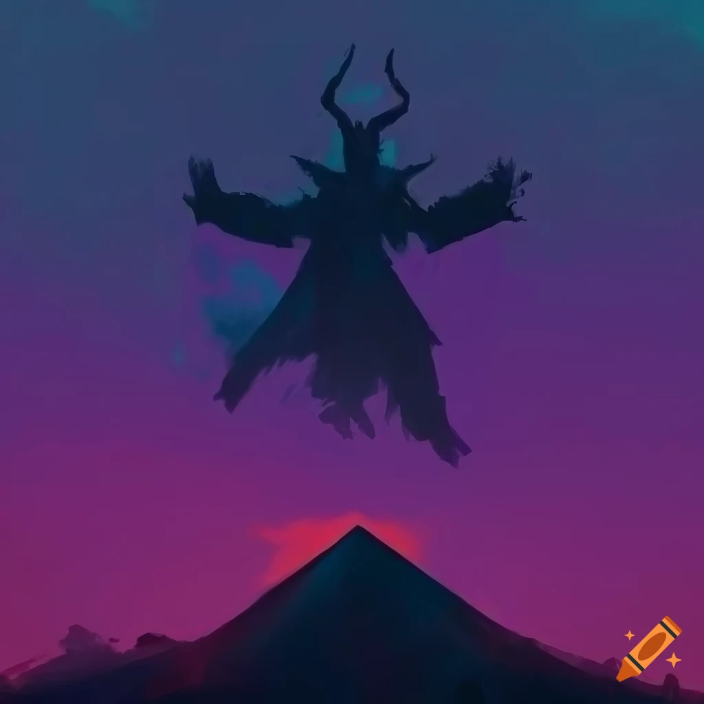 Tall slender monster in the desert landscape with people nearby on Craiyon