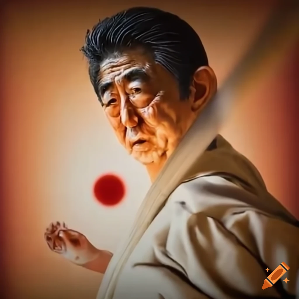 Shinzo abe practicing karate