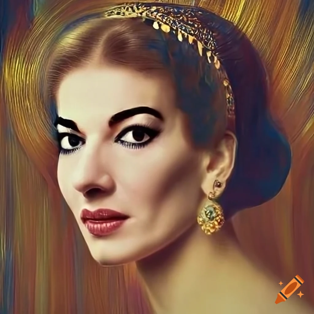 Album cover of maria callas with gustav klimt inspired art