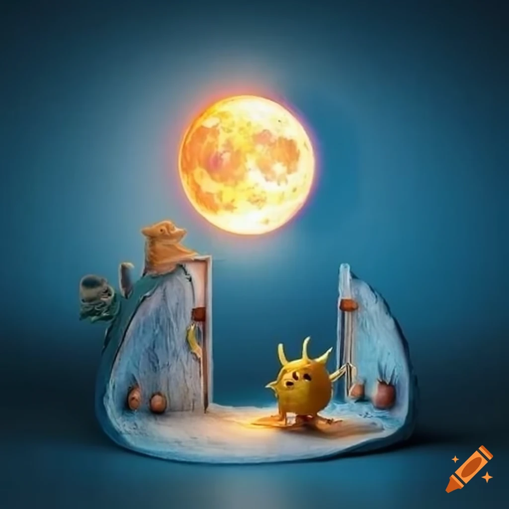 Diorama of sun and moon