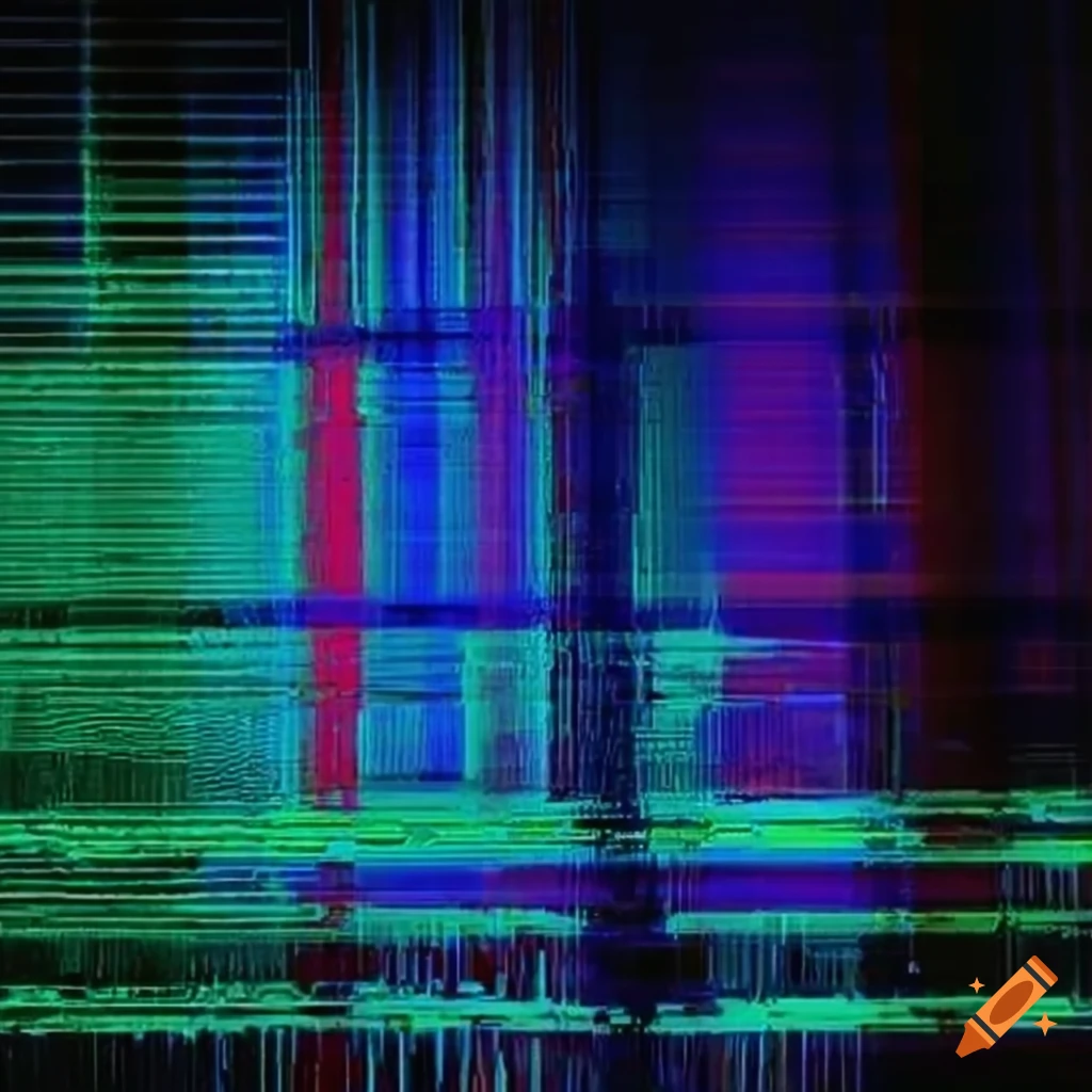 Abstract glitch art on Craiyon