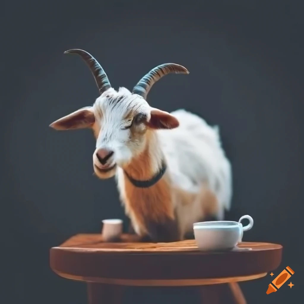 Goat sitting in a barber's chair on Craiyon