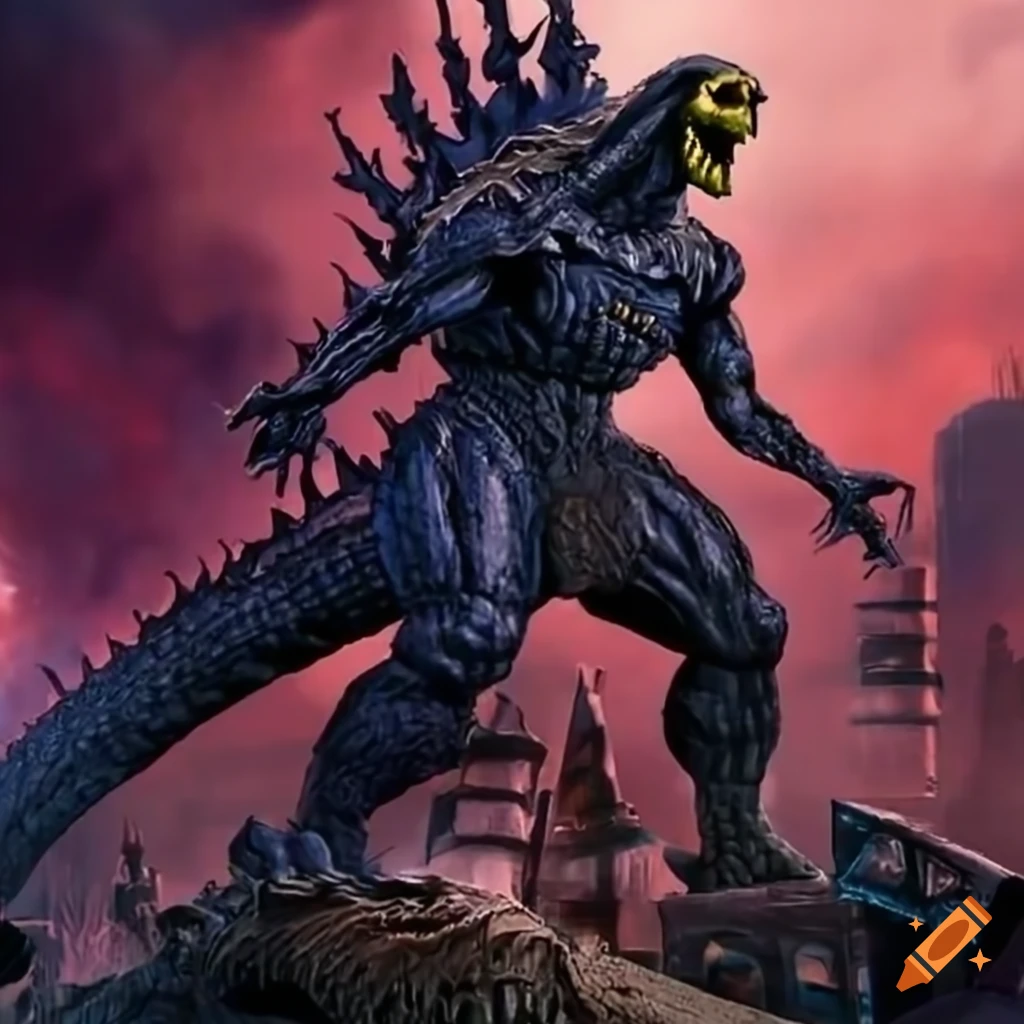 Image of godzilla, skeletor and terminator