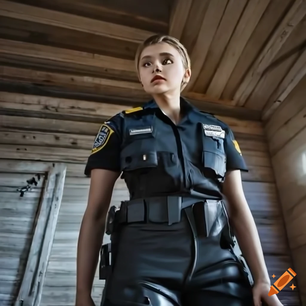 Close-up photo of a country policewoman on Craiyon