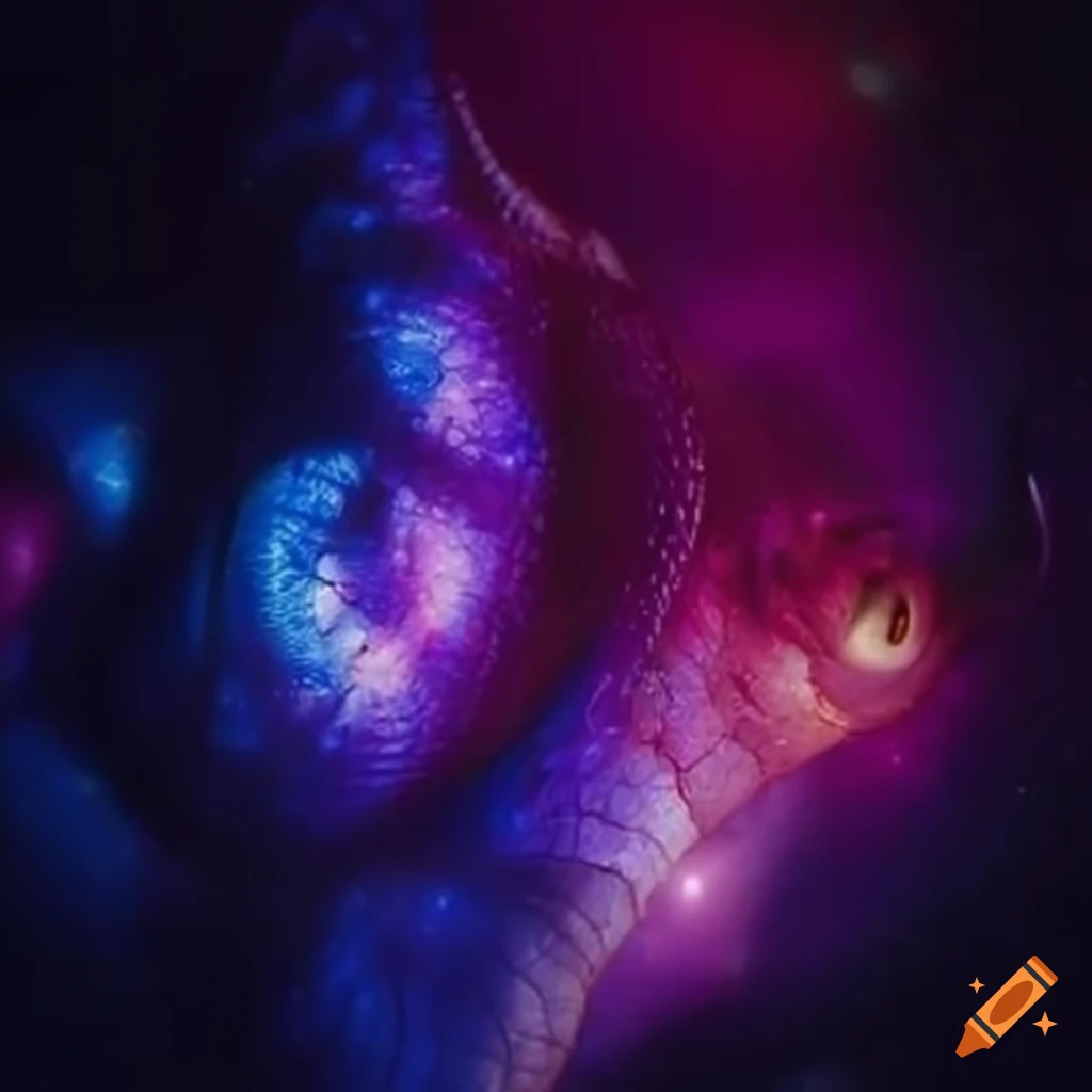 Image of a mythical creature in outer space on Craiyon