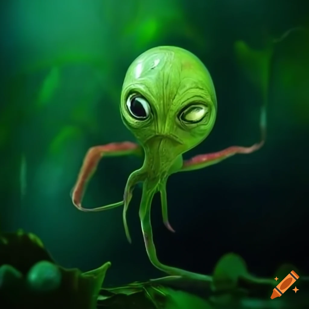 Image of an alien plant in a swamp on Craiyon