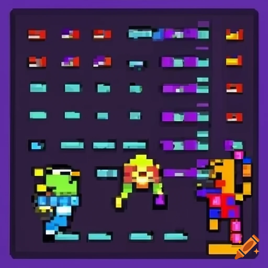 8-bit vector game space warriors black screen on Craiyon