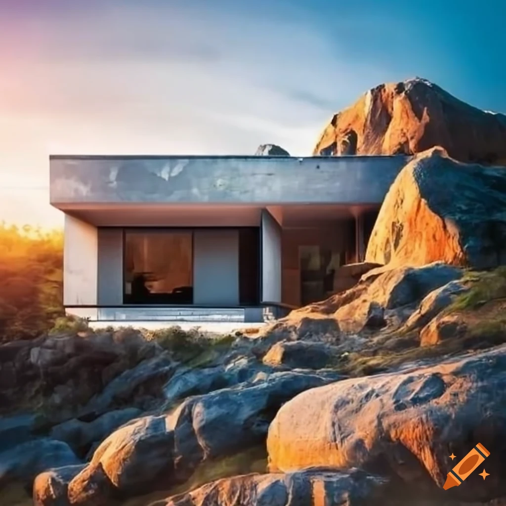 Image of a two-story villa house on Craiyon