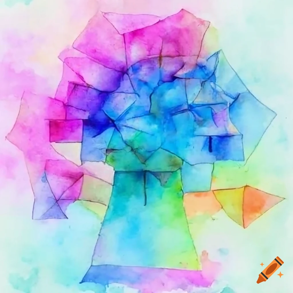 Abstract artwork of a star cube tree