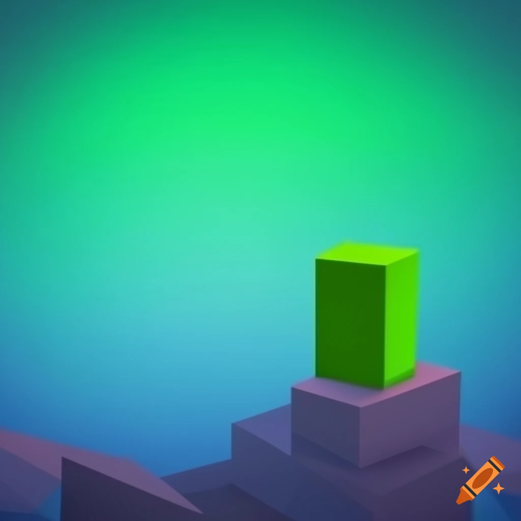 Blocky platformer game profile picture with sky and platforms on Craiyon