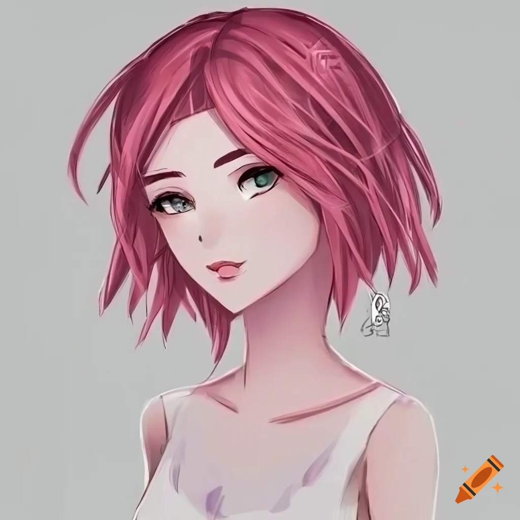 Lineart illustration of an anime hair tutorial