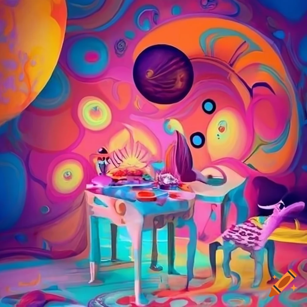 Whimsical scene from a magical realm