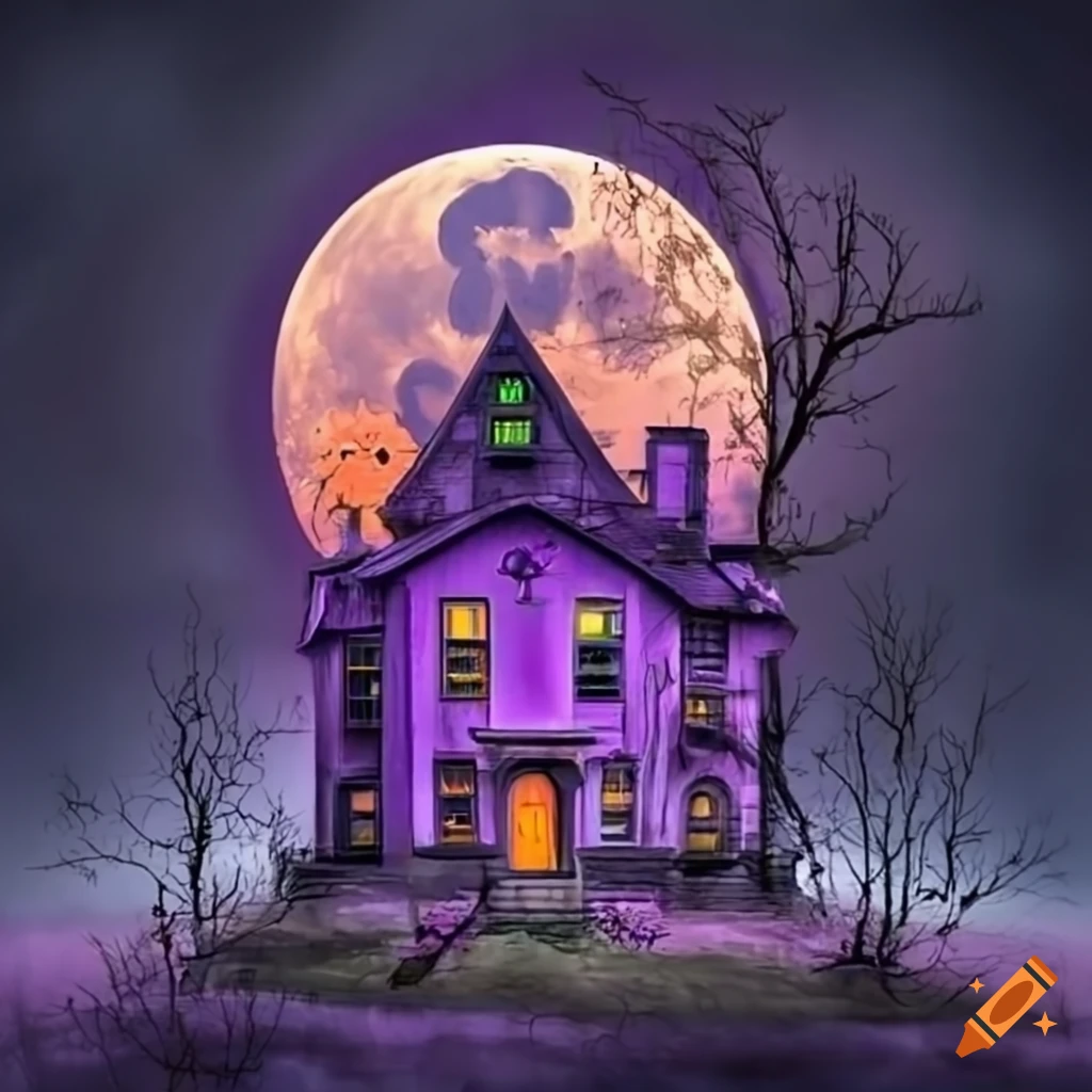 Anime chibi haunted house artwork on Craiyon