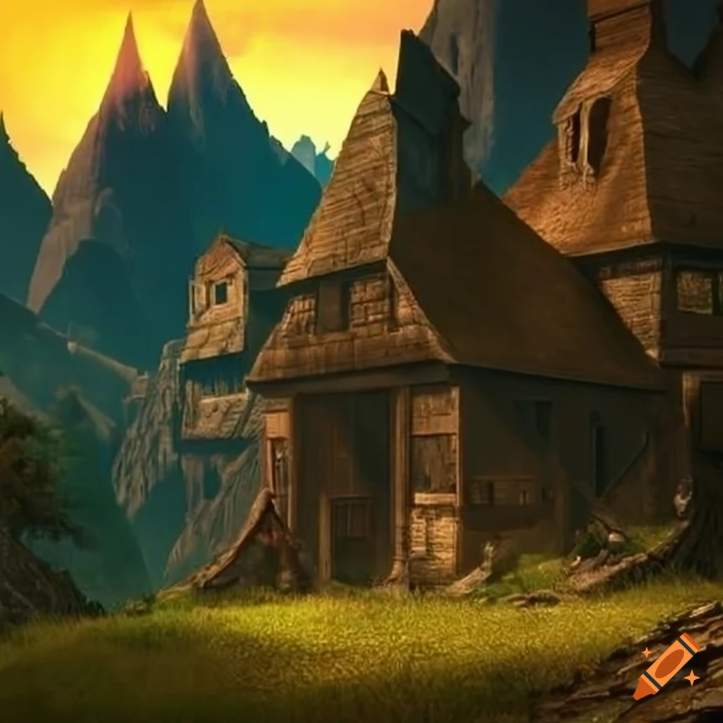 Extensive terrain in a video game on Craiyon