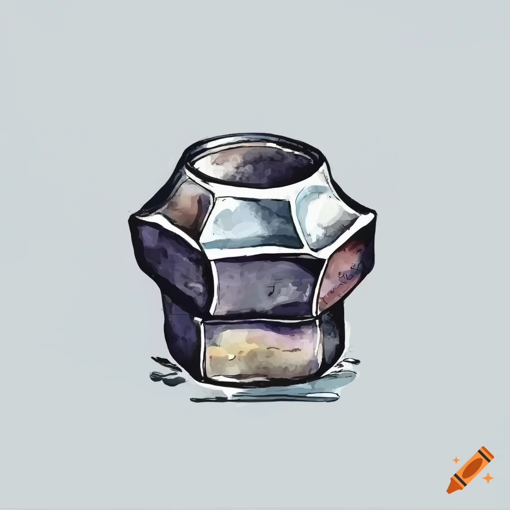 Watercolor hand drawn illustration of a lug nut from the side view