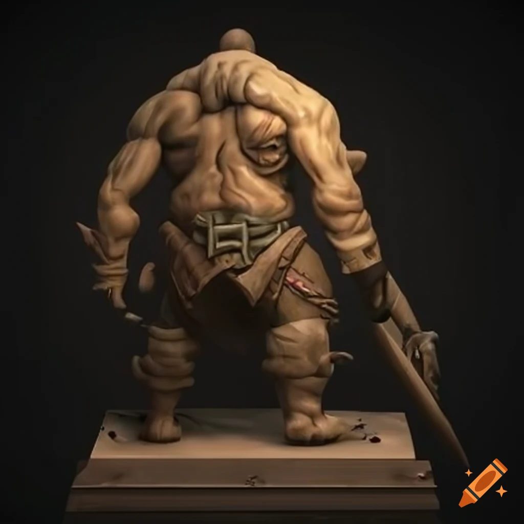 Digital art of a purple barbarian ogre on Craiyon