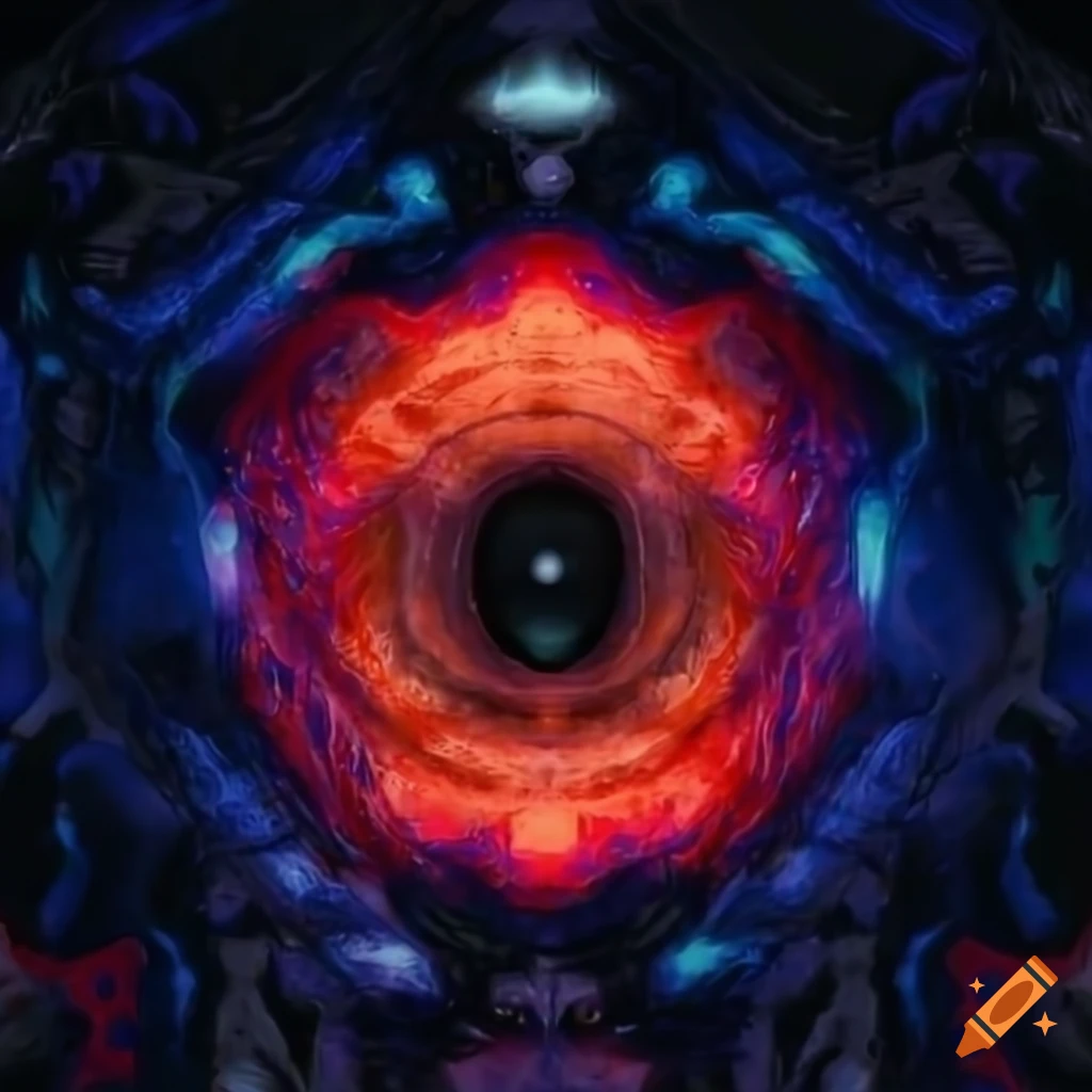 Abstract horror aesthetic inspired by neon genesis evangelion