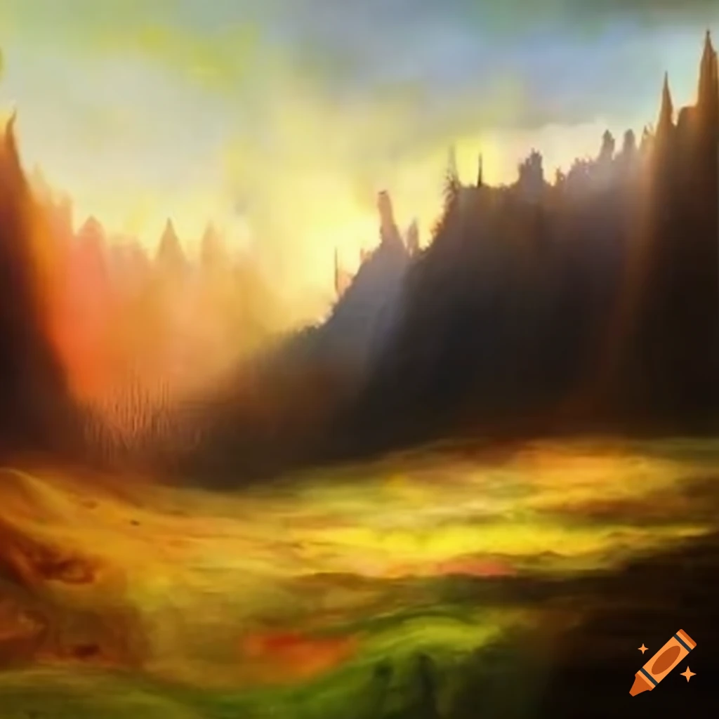 Imaginary landscapes artwork on Craiyon