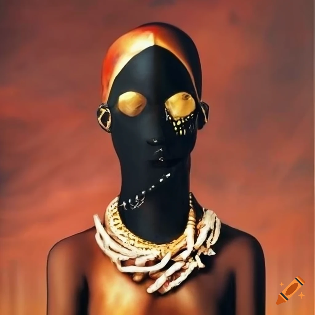 Vibrant and colorful scene of people from different african cultures ...