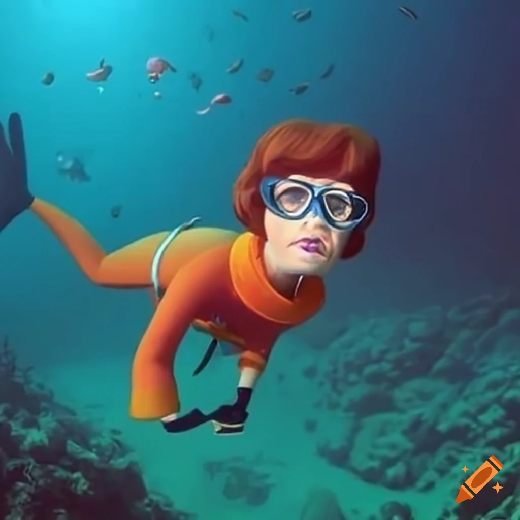 Scuba diving velma dinkley on Craiyon