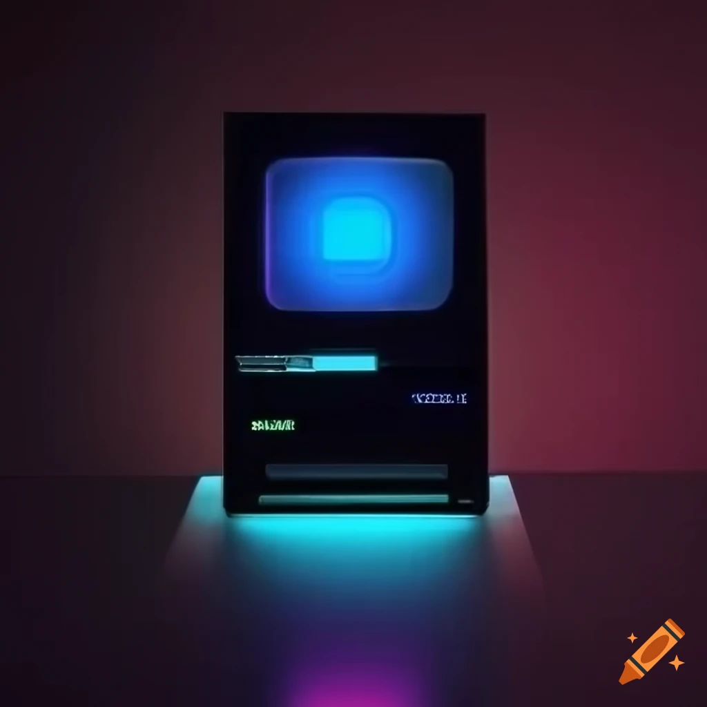 1984 macintosh computer in black