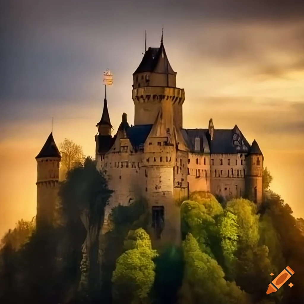 Oil painting of a german castle on Craiyon