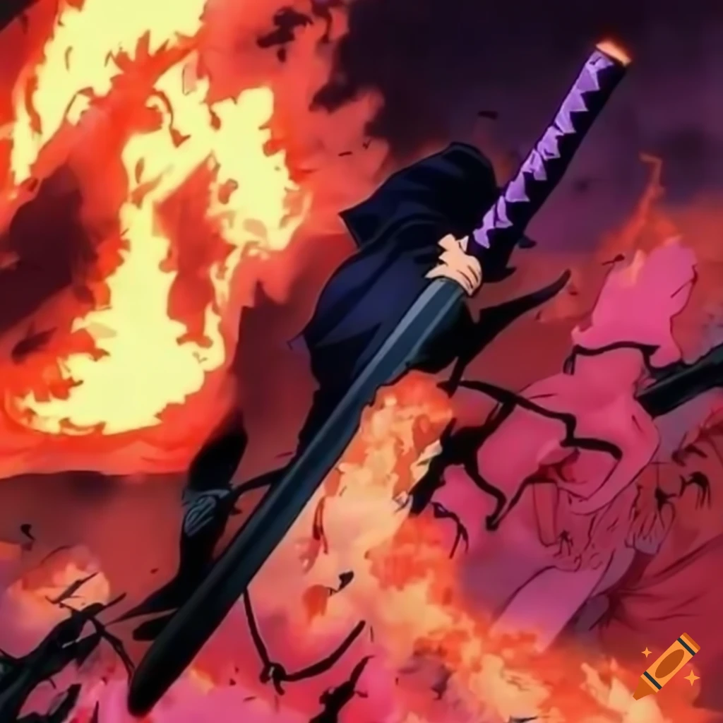 Illustration of jujutsu kaisen inspired territory extension with fire ...